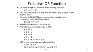 Lecture5 Chapter3- Exclusive-OR Function and its Applications in ...