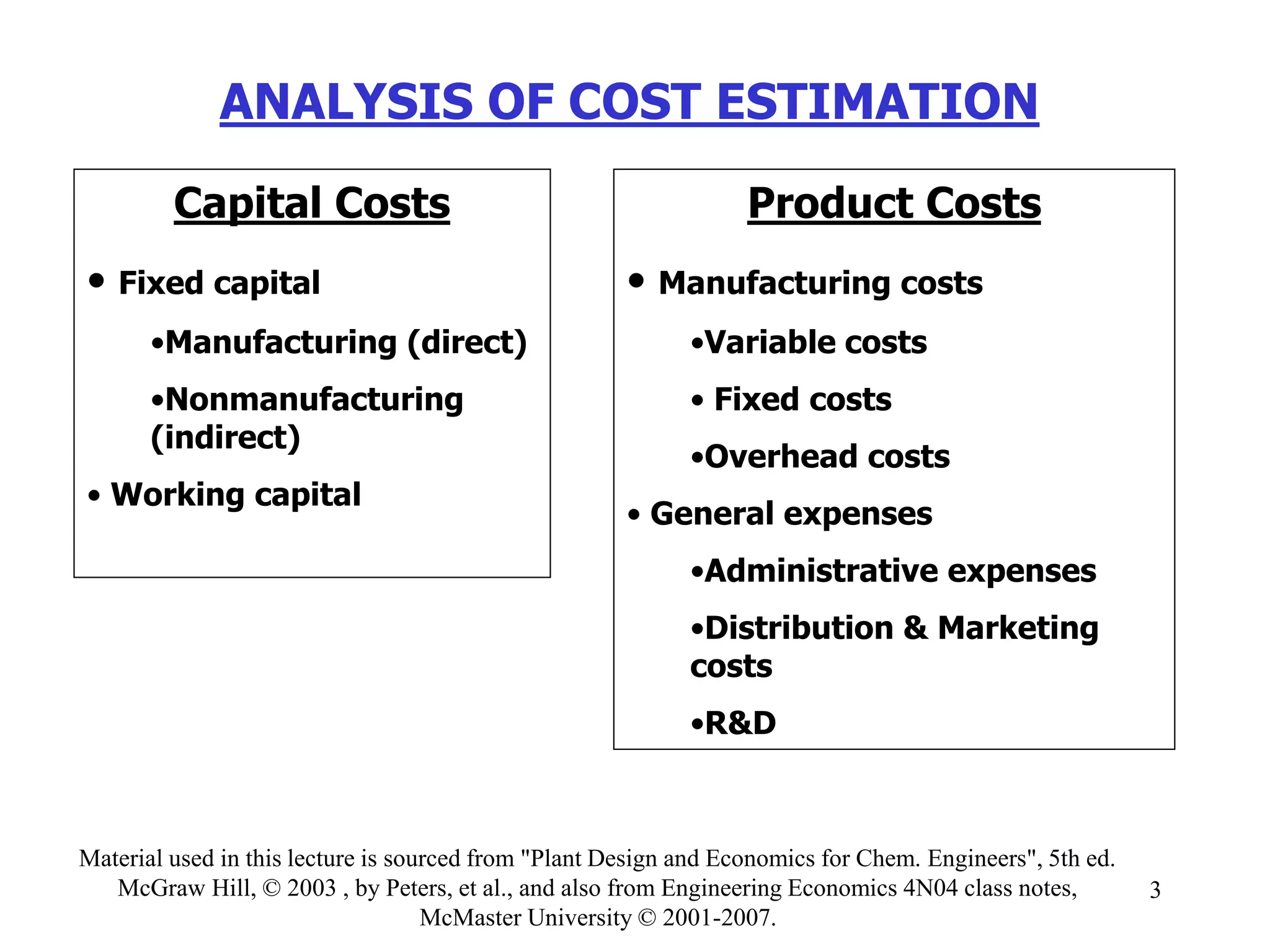 Lecture # 5 cost estimation i | PDF