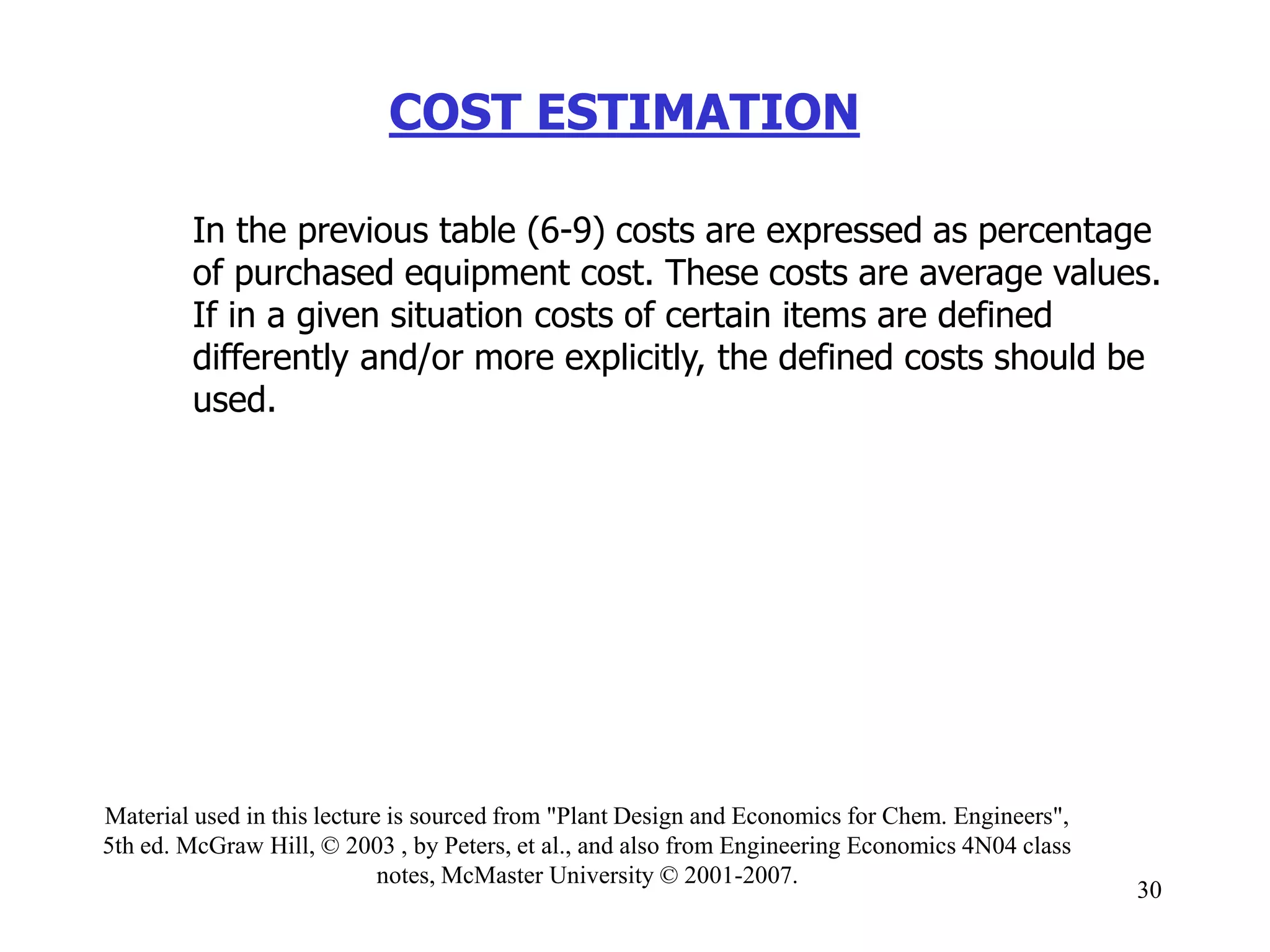 Lecture # 5 cost estimation i | PDF