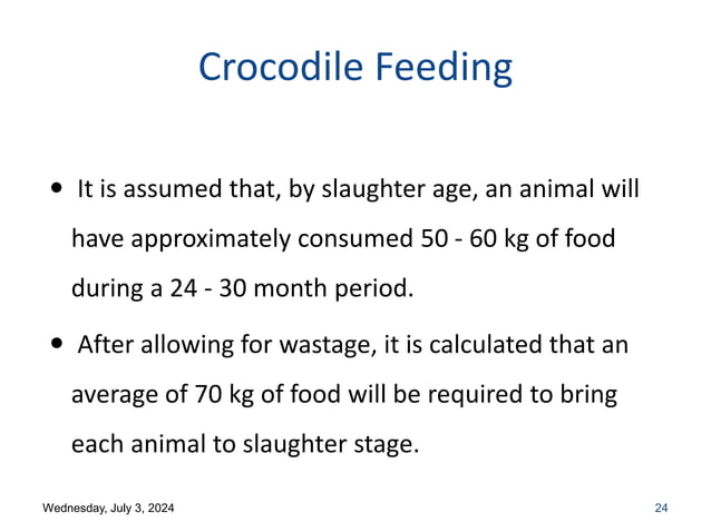 Lecture 5 CROCODILE HUSBANDRY AND PRODUCTION-1.ppt | Reptiles | Pets