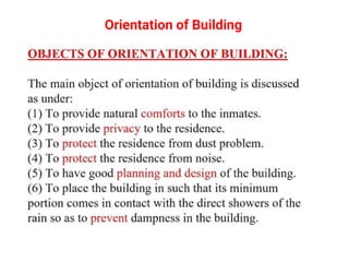 Orientaion of Building in Construction m | PDF