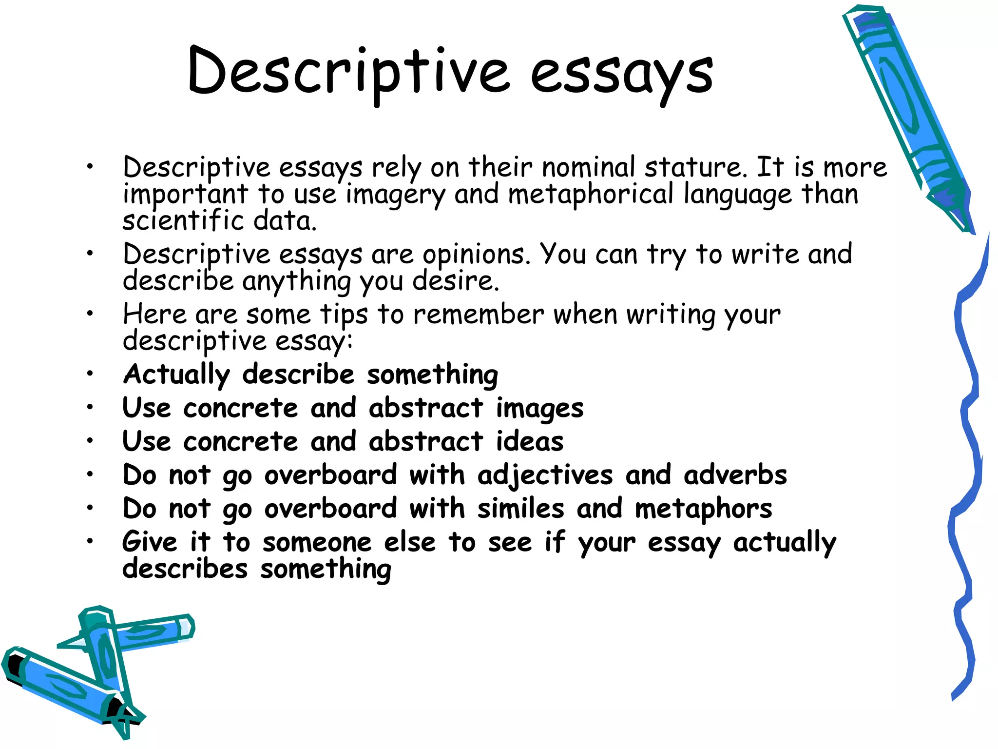 Lecture 5 Descriptive Essay | PPT | Homework and Study | Education