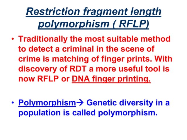 Lecture 5 dna finger, foot printing rflp | PPT | Genetics | Science
