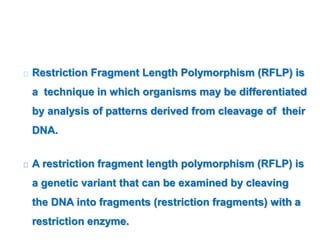 Lecture 5 dna finger, foot printing rflp | PPT