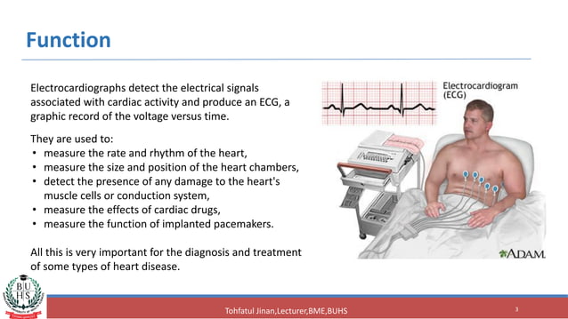 ECG Recorder description types operation use | PPT
