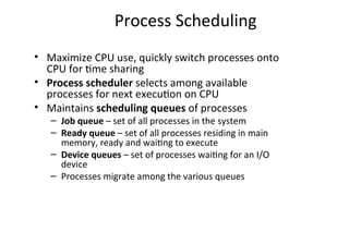 process managememt and cpu scheduling techbiques | PPT