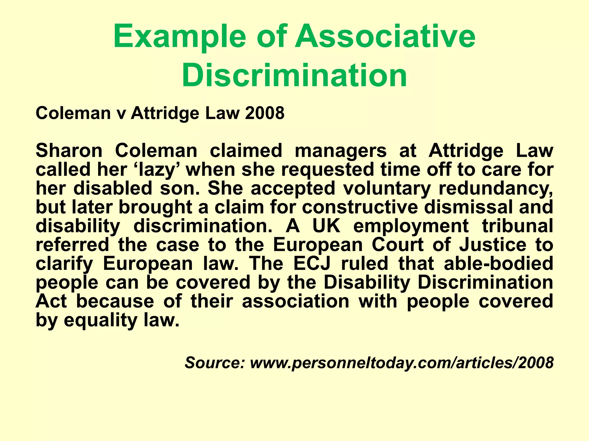 Lecture 5 equality and diversity the equality act 2010 | PPTX