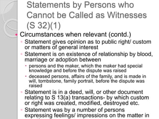 Lecture 5: Relevancy of Certain Statements under Certain Circumstances ...