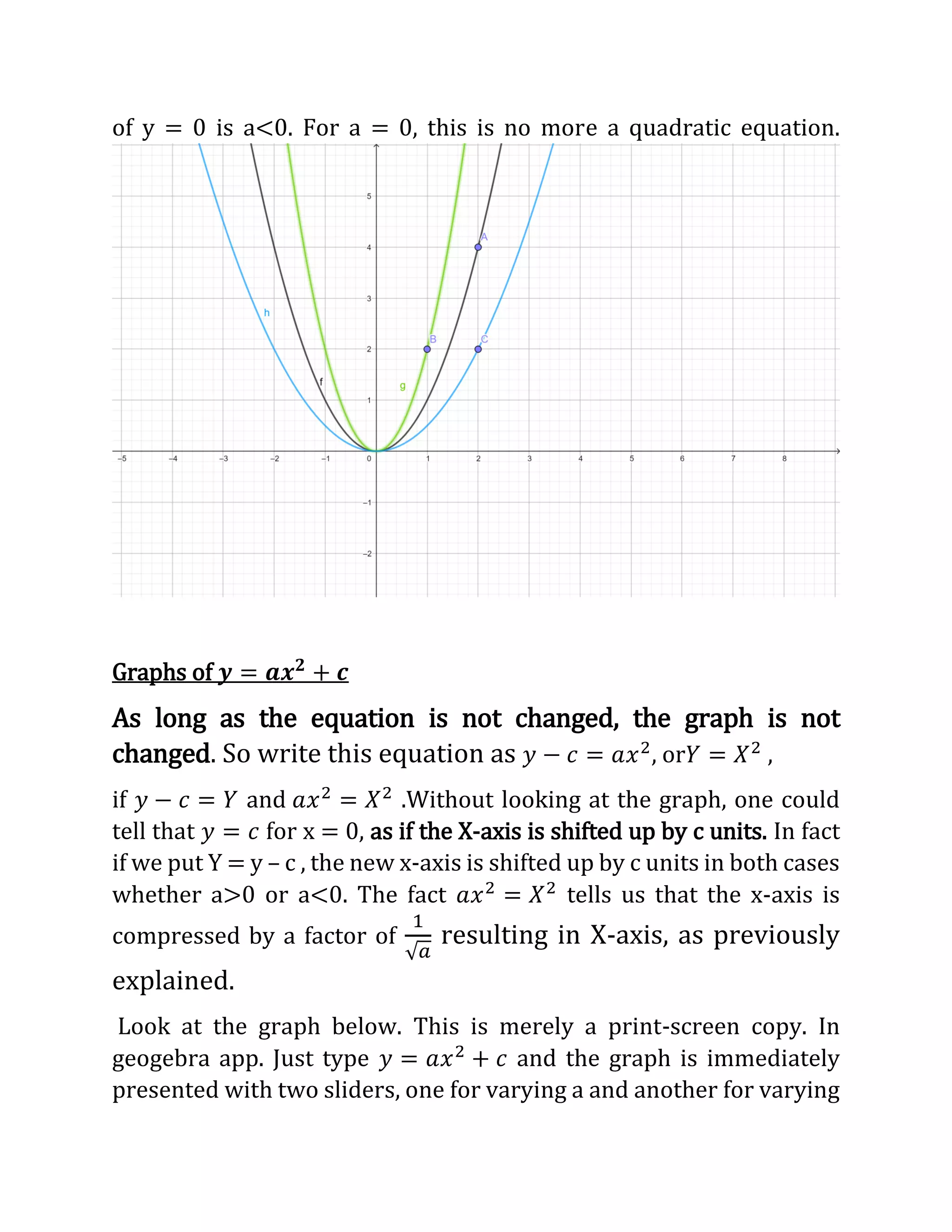 Lecture 5.1.5 graphs of quadratic equations | PDF