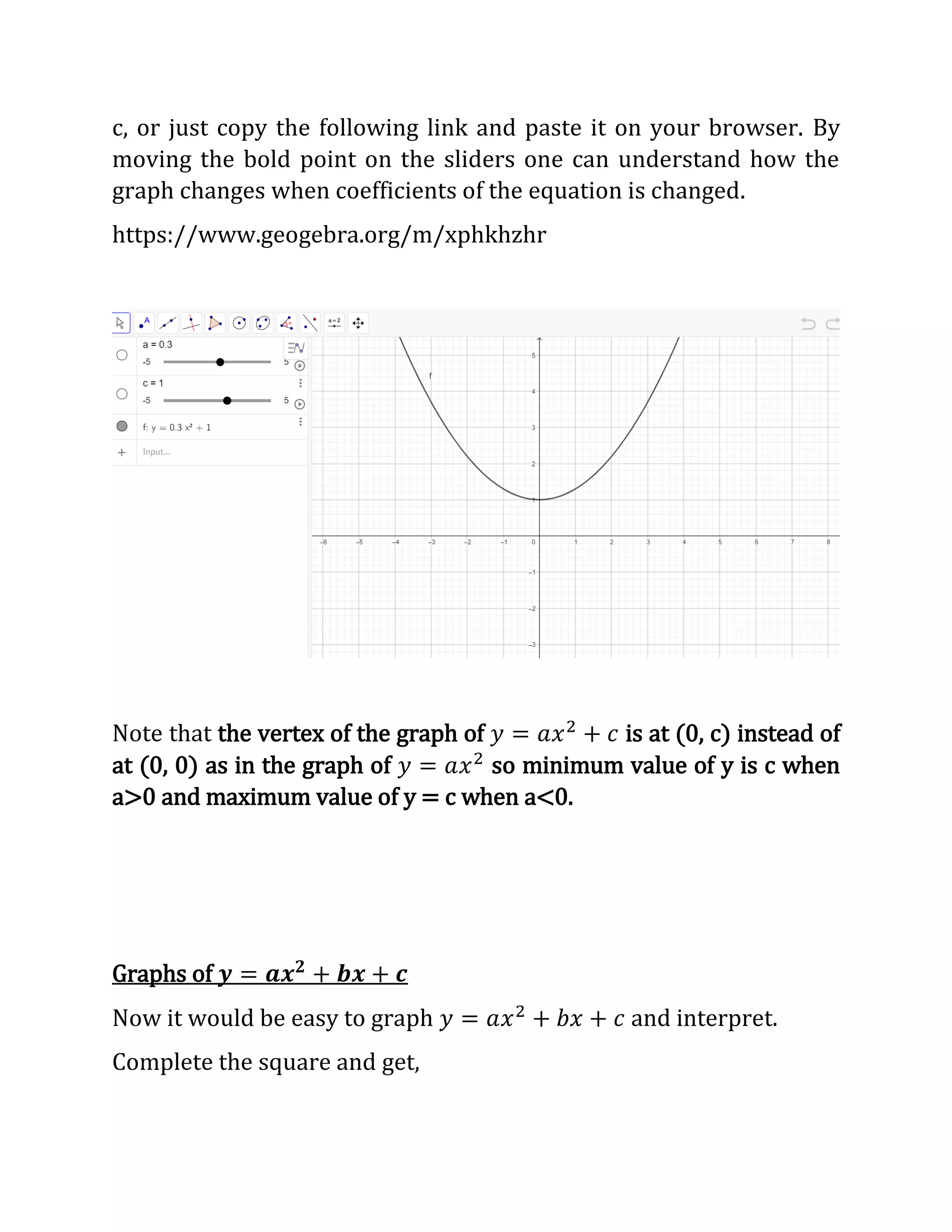 Lecture 5.1.5 graphs of quadratic equations | PDF