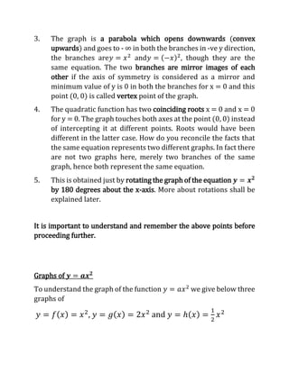 Lecture 5.1.5 graphs of quadratic equations | PDF