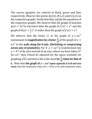 Lecture 5.1.5 graphs of quadratic equations | PDF