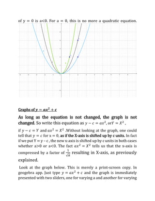 Lecture 5.1.5 graphs of quadratic equations | PDF