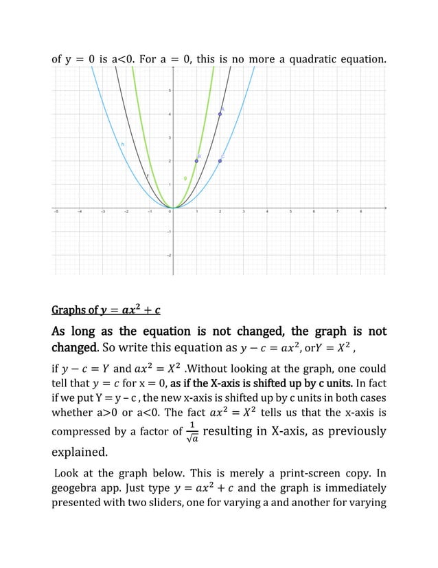 Lecture 5.1.5 graphs of quadratic equations | PDF