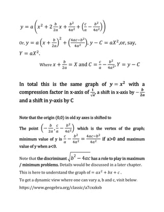 Lecture 5.1.5 graphs of quadratic equations | PDF