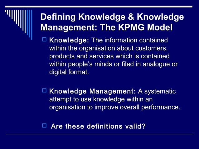 Introduction to Knowledge Management | PPT