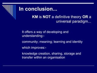 Introduction to Knowledge Management | PPT