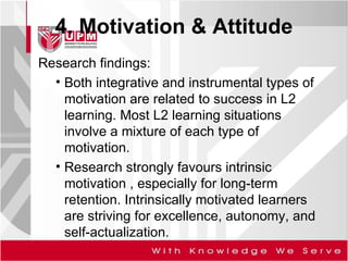 learner variables in language learning | PPT