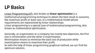 Scientific Computing and linear programming | PPTX
