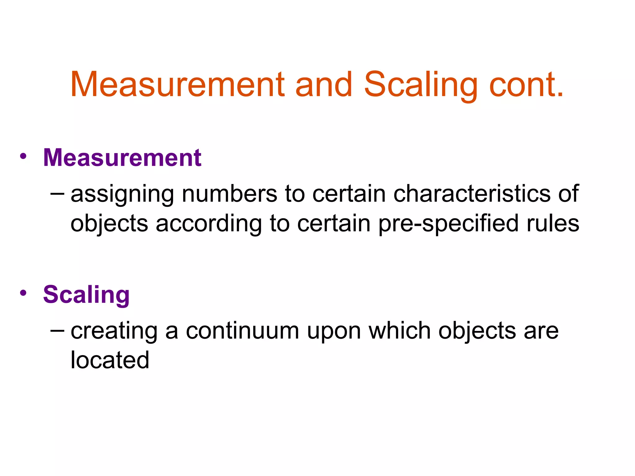 Measurement in Marketing Research | PPT