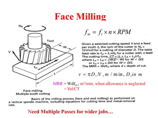 lecture5 milling.ppt machining operation | PPTX