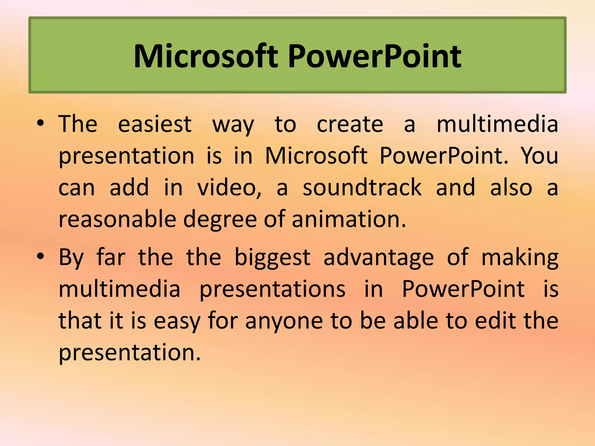 Multimedia Presentation and Authoring | PPTX