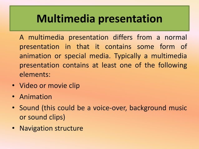 Multimedia Presentation and Authoring | PPTX