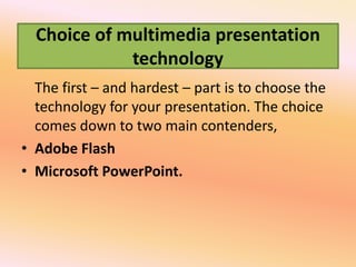 Multimedia Presentation and Authoring | PPTX