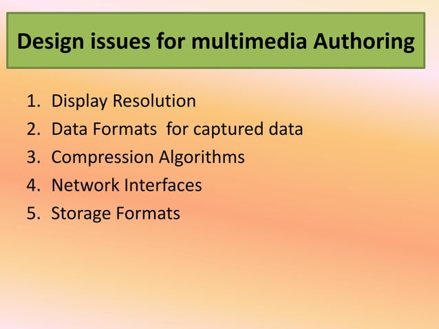 Multimedia Presentation and Authoring | PPTX