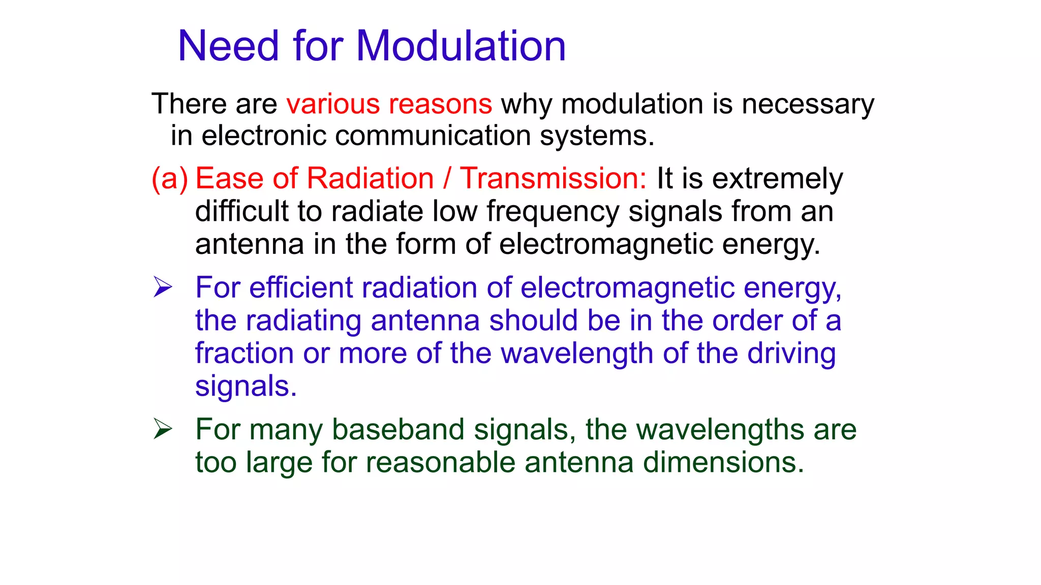 Lecture 5 Modulation of Need of Modulation.pptx | Digital Audio | Computer Software and Applications