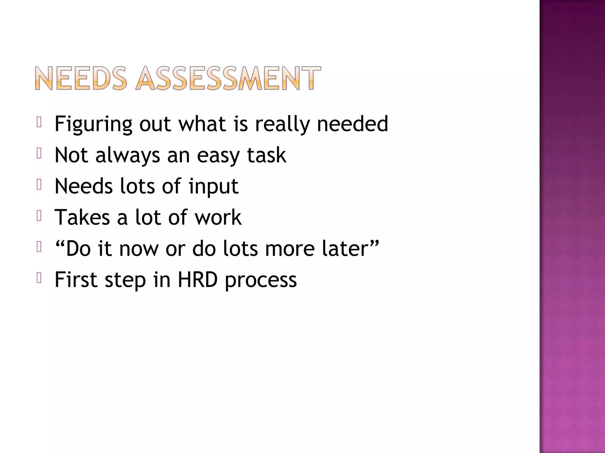 Assessment of HRD Needs | PPT