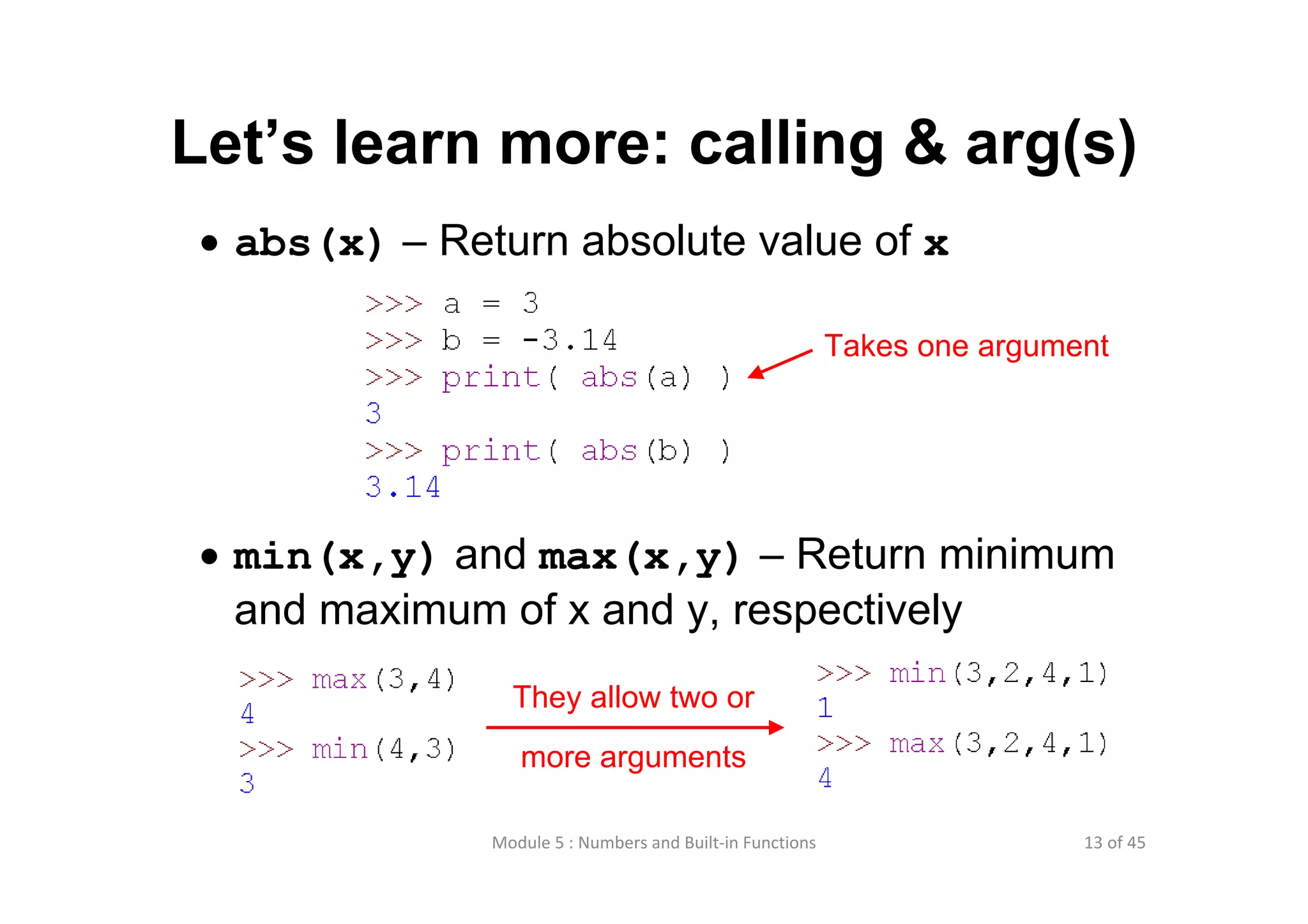 Lecture 5 numbers and built in functions | PDF