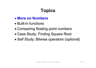 Lecture 5 numbers and built in functions | PPT