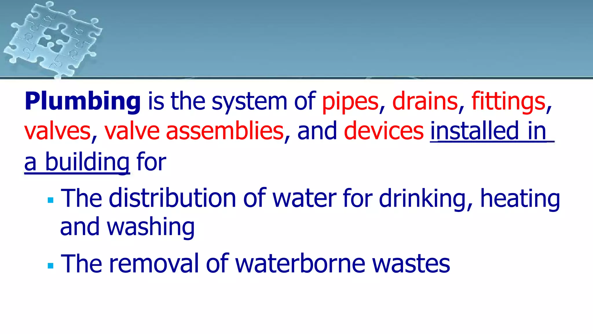 LECTURE 5 plumbing.pptx | Home Appliances | Home & Garden