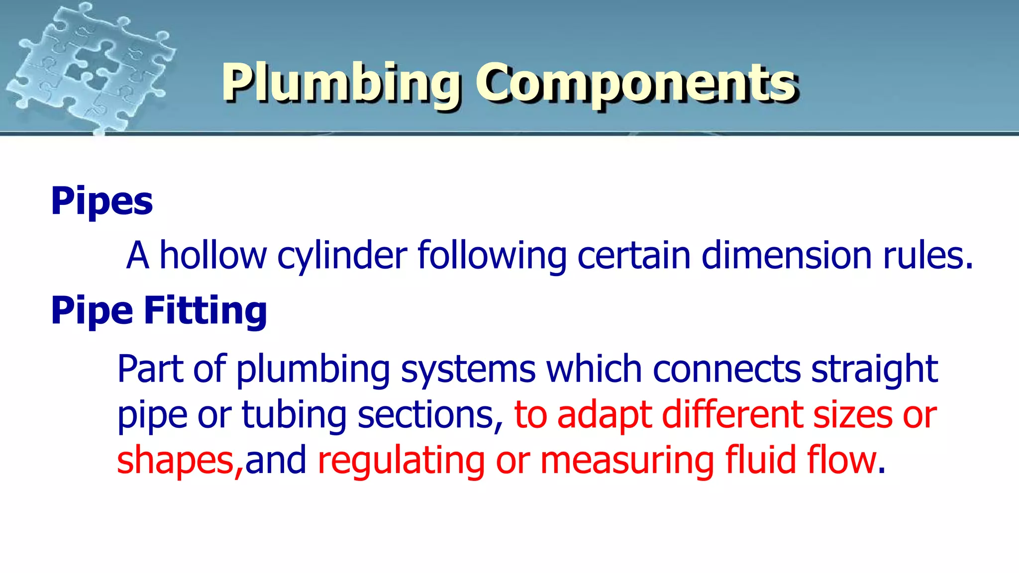 LECTURE 5 plumbing.pptx | Home Appliances | Home & Garden
