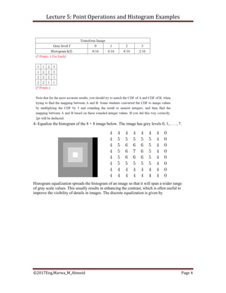 Lecture 5 point operations and histogram examples | PDF | Photo Editing Software | Computer ...