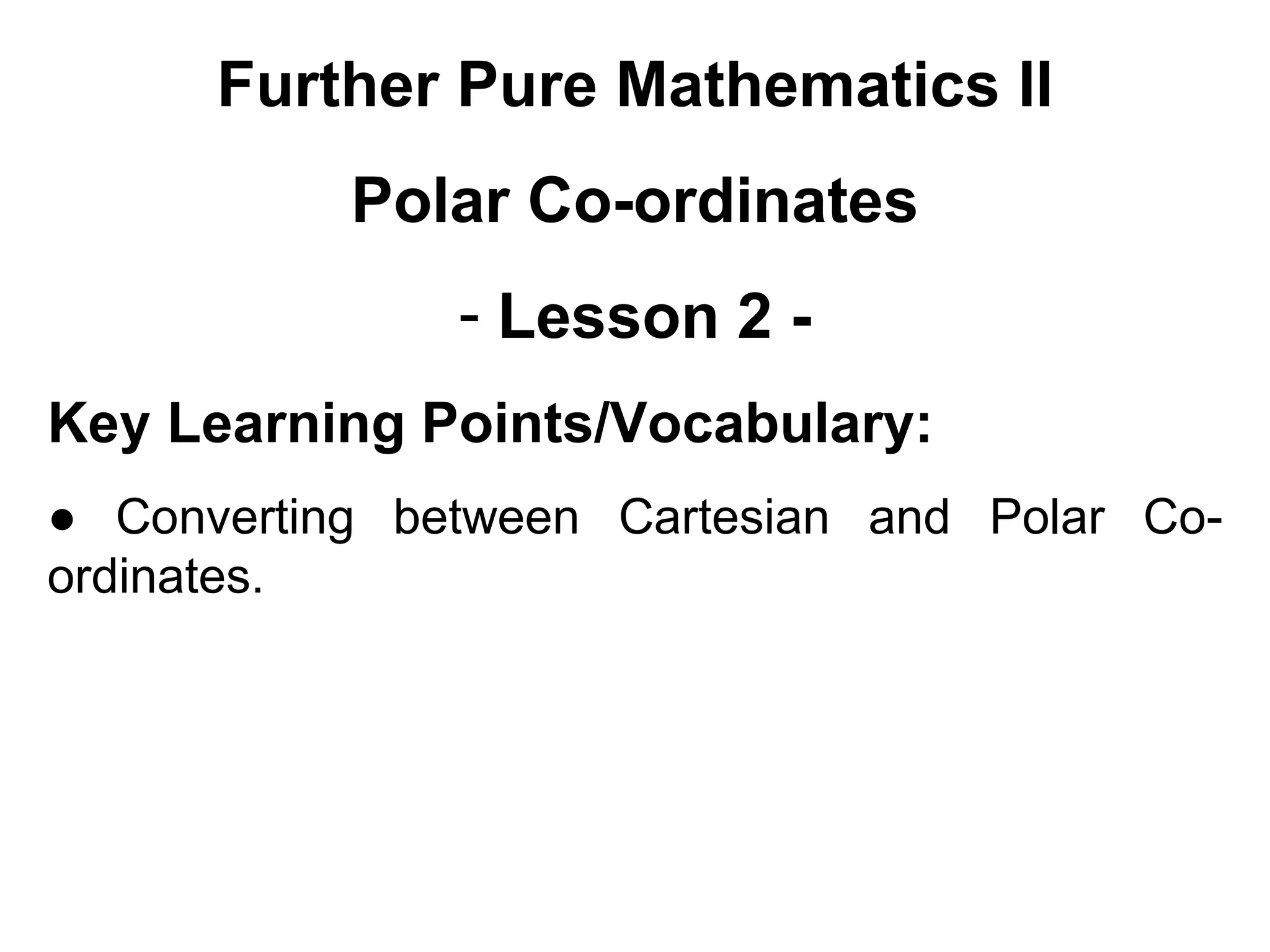 Lecture 5(polar coordinates) | PDF