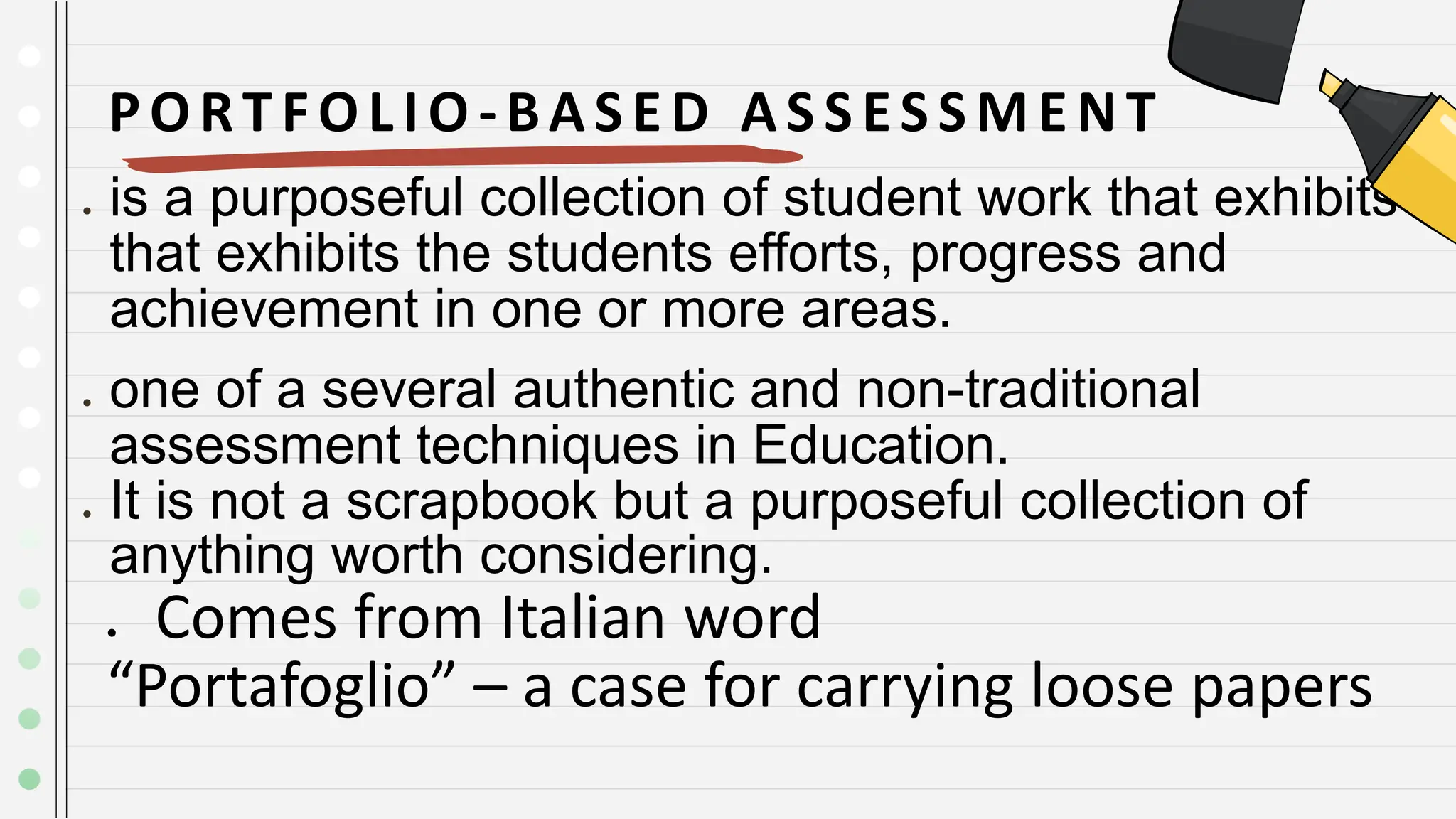 Lecture 5 Portfolio Assessment assessment in learning 2 | PDF