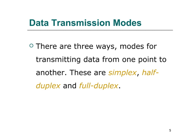 Lecture #5 Data Communication and Network | PPT | Computer Networking | Computing