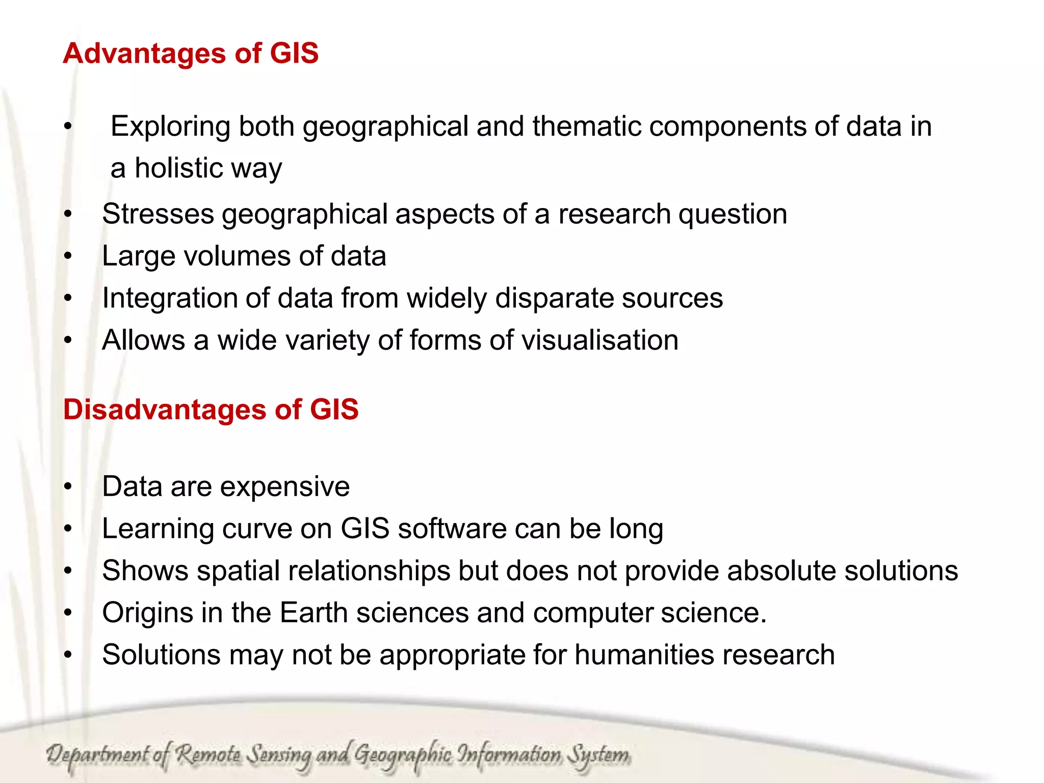 GEOGRAPHICAL INFORMATION SYSTEM (GIS) | PPTX