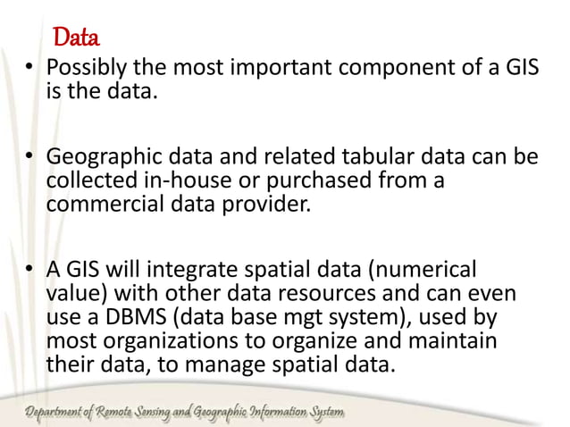 GEOGRAPHICAL INFORMATION SYSTEM (GIS) | PPTX