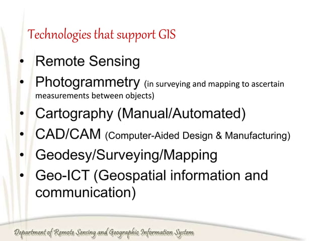 GEOGRAPHICAL INFORMATION SYSTEM (GIS) | PPTX