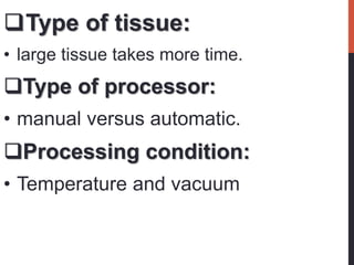 Lecture (5) processing of tissue in histopathology laboratory | PPTX