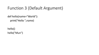 Lecture 5 python function (ewurc) | PPTX