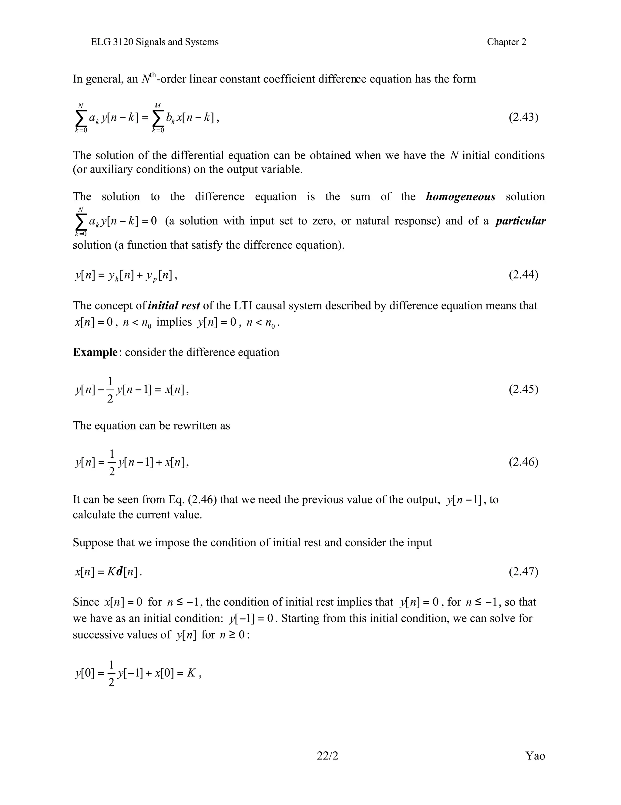 Lecture 5 The Convolution Sum Pdf Physics Science