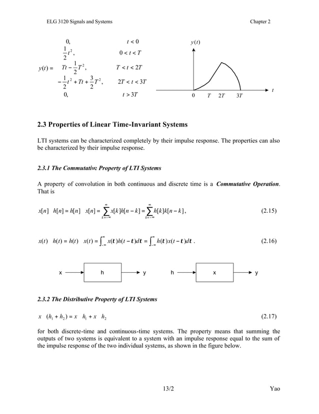 Lecture 5: The Convolution Sum | PDF | Physics | Science