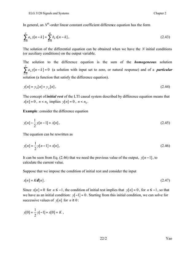 Lecture 5: The Convolution Sum | PDF | Physics | Science