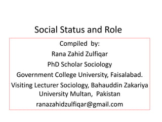 Lecture 5 social status and role | PPTX