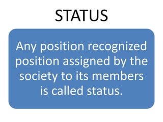 Lecture 5 social status and role | PPTX