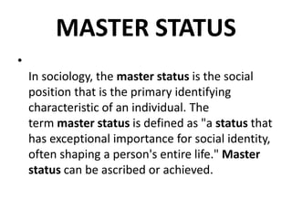 Lecture 5 social status and role | PPTX